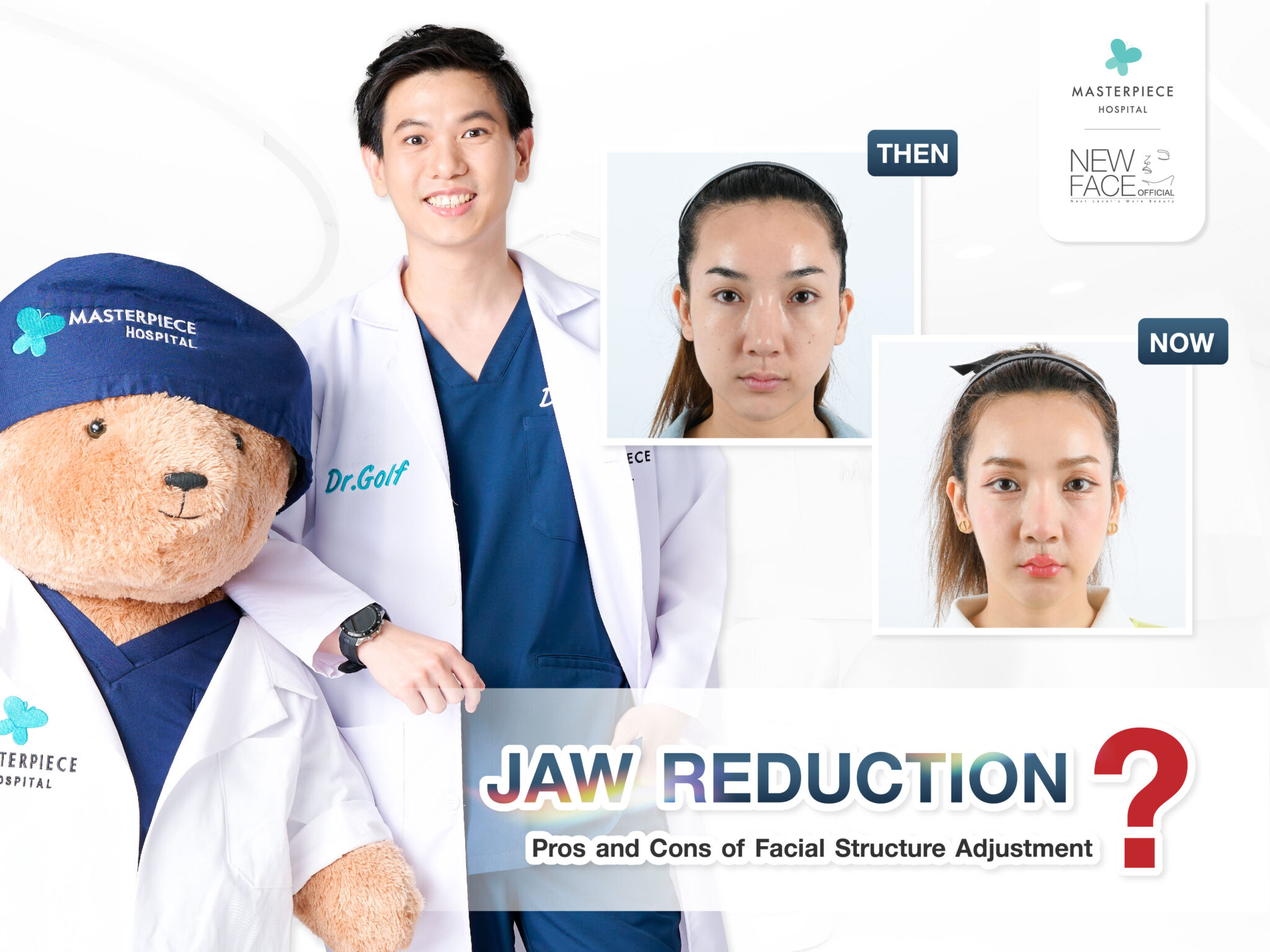 Jaw surgery corrects facial structure for a slimmer, balanced look.